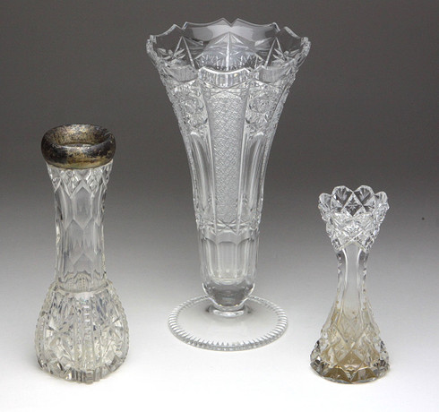 CRYSTAL VASES en med silverkant, silver 800. Glas - Övrigt - Auctionet