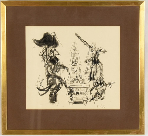 KARIN LUTS-ARUMAA. Pen-and-ink drawing. Art - Paintings - Auctionet