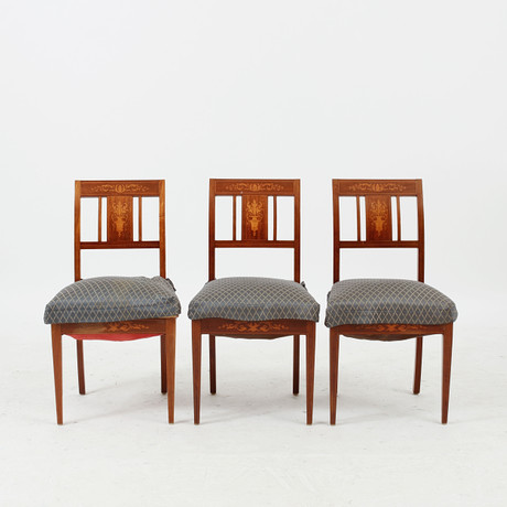 CHAIRS, 3 pcs., Karl-Johan style, circa 1900. Furniture - Armchairs ...