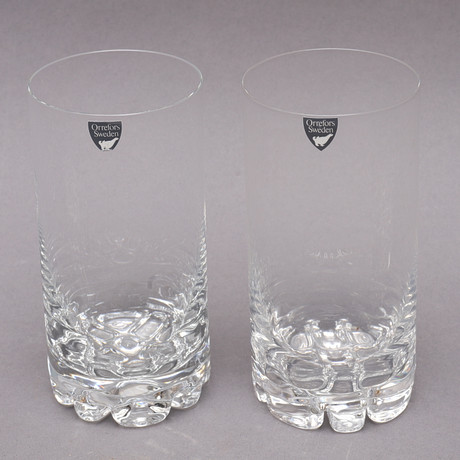 OLLE ALBERIUS. grog glasses, 8 pcs, ''Erik'', Orrefors. Glass ...