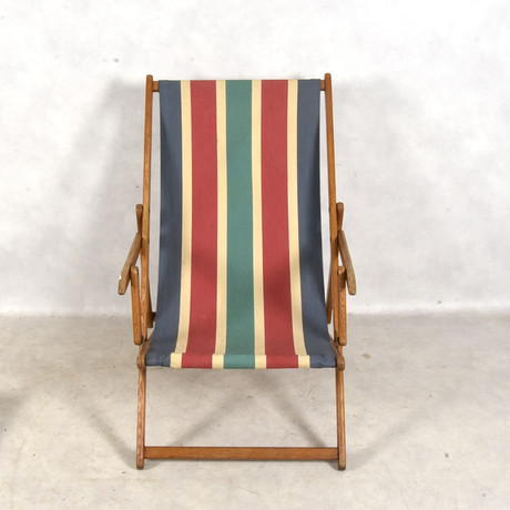 SOLSTOL, trä/tyg,1900-talets mitt. Möbler - Fåtöljer & Stolar - Auctionet