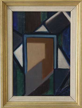 GÖSTA BOHM. oil on Board, cubism, signed and dated 54. Art - Paintings ...