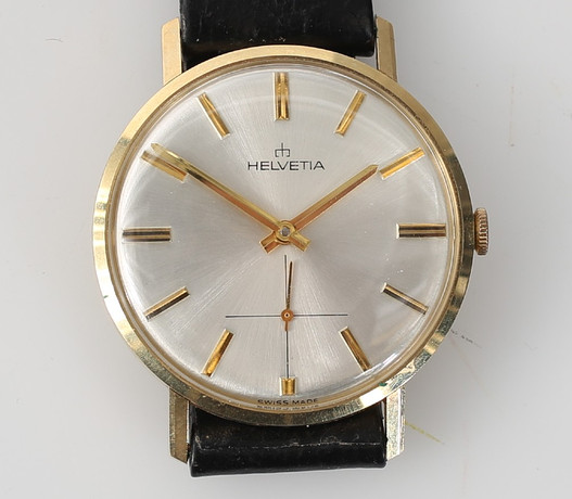 WRIST WATCH, men's, 14K gold, mechanical, total weight 34.1 grams ...