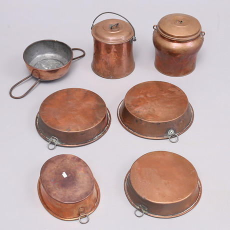 COPPER OBJECTS, 7 pcs, 19th century. Swedish Folk Art - Other - Auctionet