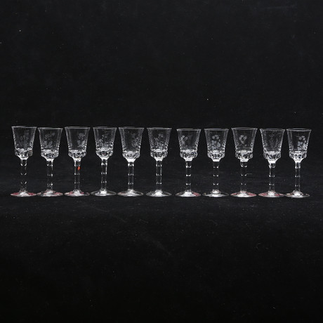 SNAPSGLAS, 11 st, Orrefors och Fyrklövern, 1981. Glas - Serviser ...