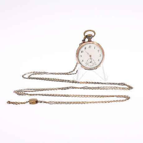 POCKET WATCH with chain, Zenith, silver. Clocks & Watches - Pocket ...