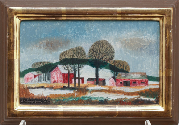 HARRY WICHMAN. Olja på pannå, signerad- 72, landskap i mars. Konst ...