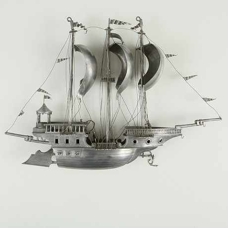 SHIP MODEL, pewter, 20th century. Silver & Metals - Pewter, Brass ...