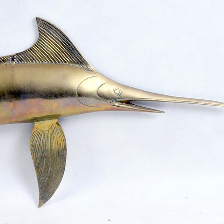 WALL RELIEF, brass, swordfish, 1900s. Silver & Metals - Pewter, Brass ...