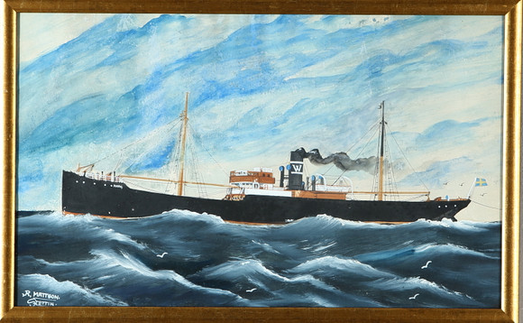 MATTSON, R (born around 1895), active in Stettin, mixed media, marine ...