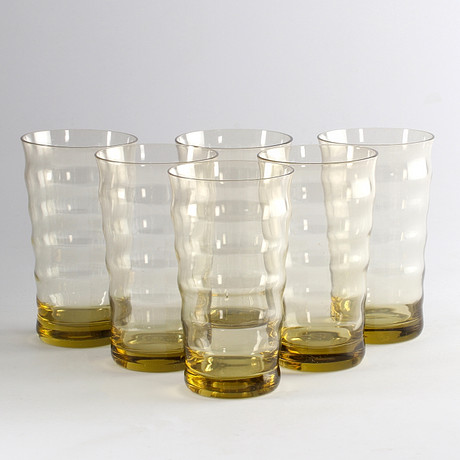 GROGG GLASS, 6 kpl, Sandvikin lasitehdas, 1900-luvun puoliväli. Lasi ...