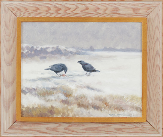 ALLAN ANDERSSON. Crows in winter landscape. Oil on canvas, signed. Art ...