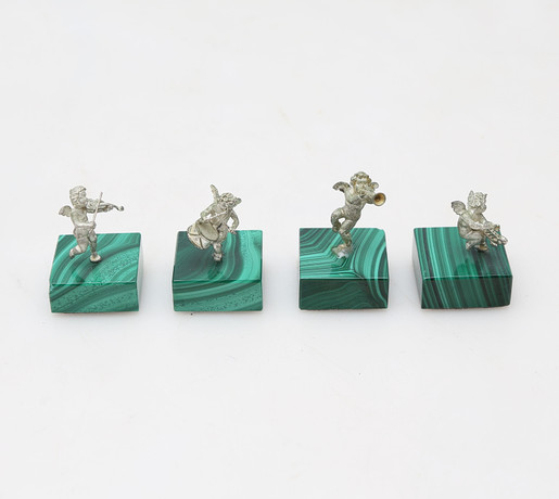 "Musical Angels", set of four miniature silver sculptures, circa 1970 ...