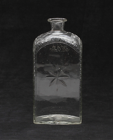 FLASKA, glas, 1700/1800-tal. Glas - Övrigt - Auctionet