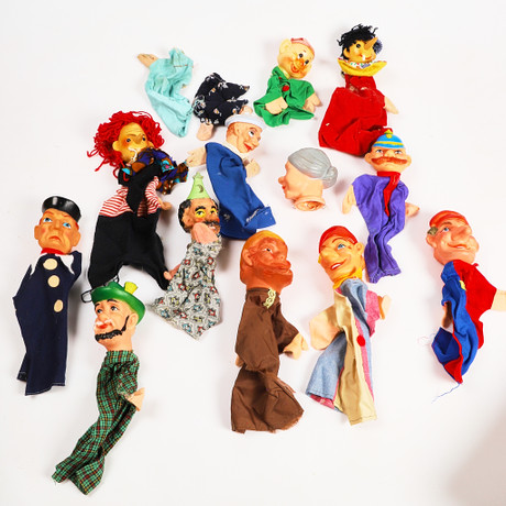 KASPER DOLLS, 12 pieces, plastic, wood and textile, 1960s-70s. Toys ...
