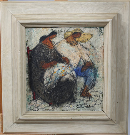CARSTEN STRÖM. Oil on Board, "Andalusian couple", signed. Art ...