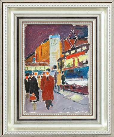 WILHELM HENNING. WILHELM HENNING. Göteborgsmotiv, olja på pannå ...