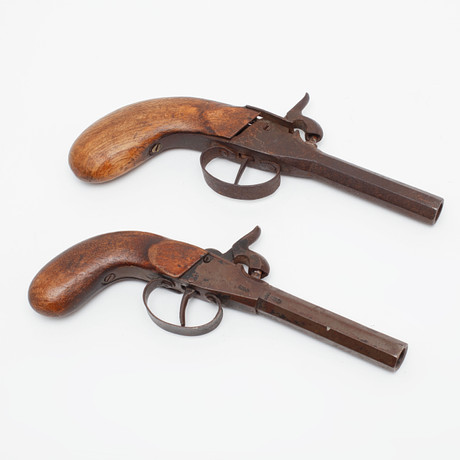 SLAGLÅSPISTOLER, 2 pcs, 1800s. Weapons & Militaria - Guns & Rifles ...