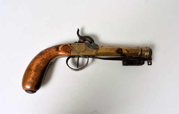 PERFORMANCE PISTOL WITH BAYONET Belgium circa 1850s. Weapons ...