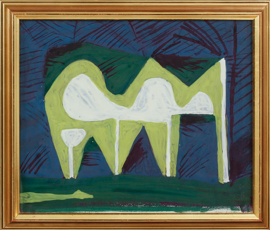 OLLE ÄNGKVIST. Composition, gouache, signed and dated 1949. Art ...