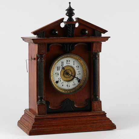 TABLE CLOCK, stained wood, Fattorini & Sons, Bradford, England. Clocks ...