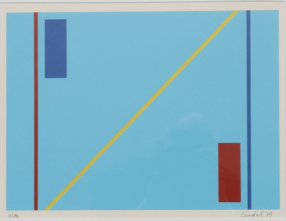 GÖRAN GIMDAL. serigrafia, sävellys, signeerattu Gimdal, päivätty -79 ...