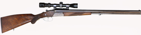 490. DRILLING, German, Single shot, make Merkel, model Lützen, caliber ...