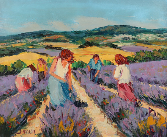 JACQUES VOLPI. Harvest work, oil on canvas, signed J. Volpi. Art ...