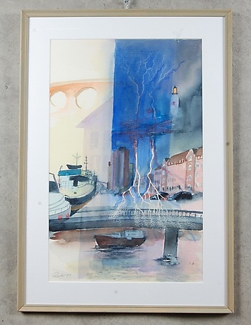 JOSEF PINTER. akvarell, signerad, daterad 09. Konst - Måleri - Auctionet