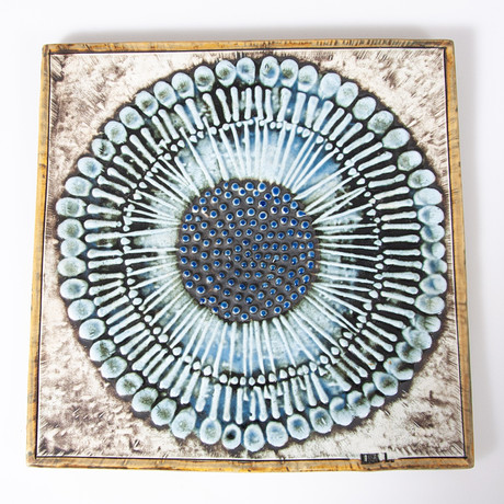 LISA LARSON. wall plaque, stoneware, "Sunflower" from the "Unique ...