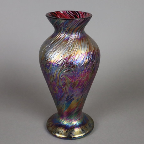 --ART NOUVEAU VASE - thick-walled glass with lustrous. Glass - Other ...