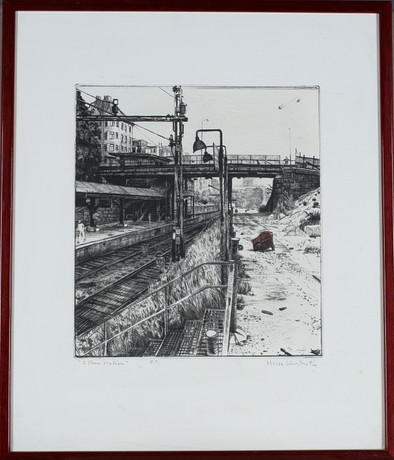 HASSE LINDROTH. "Södra station", etsning, signerad och PT. Konst ...