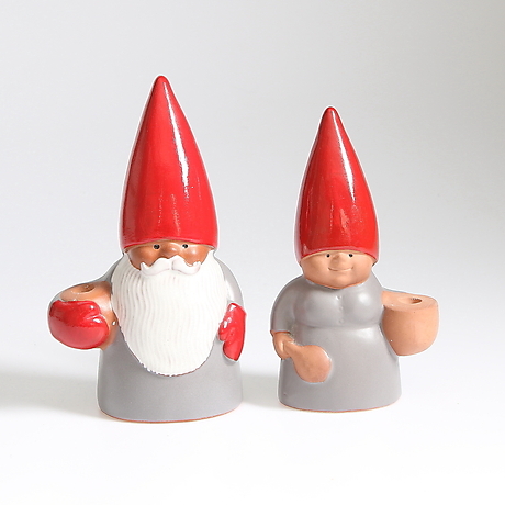 TOMTAR/LJUSSTAKAR, lergods, 2 st, Lisa Larson design. Keramik & Porslin ...