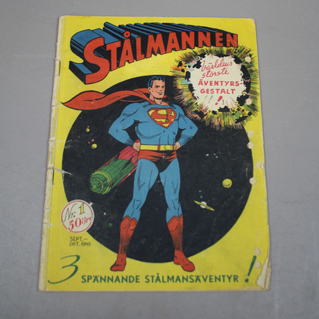 THE MAN OF STEEL, number 1, 1949. Books, Maps & Manuscripts - Auctionet