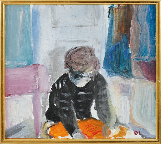 OLLE LINDGREN. portrait, oil on Board, monogram sign. Art - Paintings ...