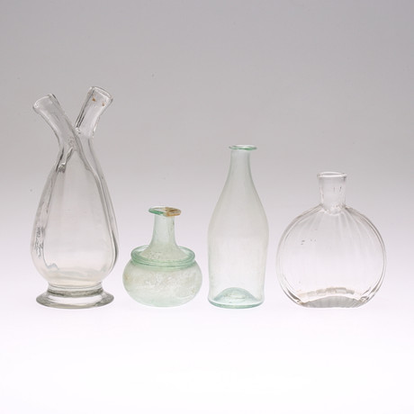 FLASKOR, 4 st, 1800-tal. Glas - Övrigt - Auctionet