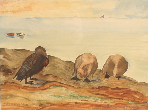 CARL JOHAN FORSBERG. Watercolor, "Ejderhonor", signed and dated 1928 ...