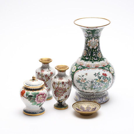 ORIENTAL ENAMEL OBJECTS, 5 pieces. Asiatica - Auctionet