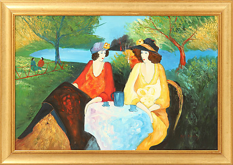 MARY VARLEY, oil on canvas, sign. Art - Paintings - Auctionet