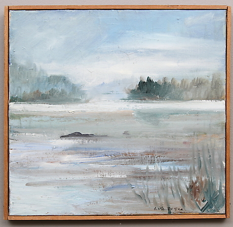 WILHELM DE GEER. "Dawn". Oil on canvas. Signed. Art - Paintings - Auctionet