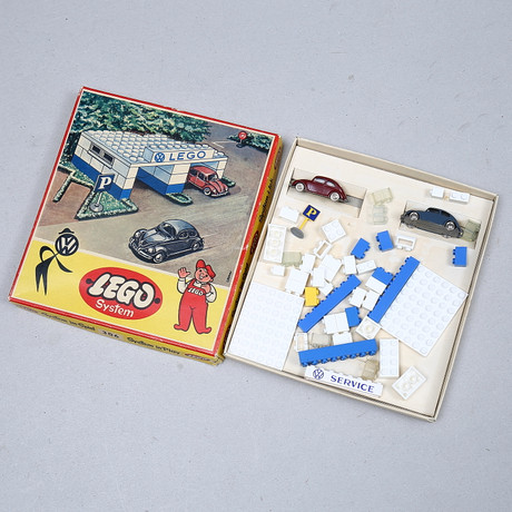 LEGO 306 VW service garage med två VW, originalkartong. Leksaker ...