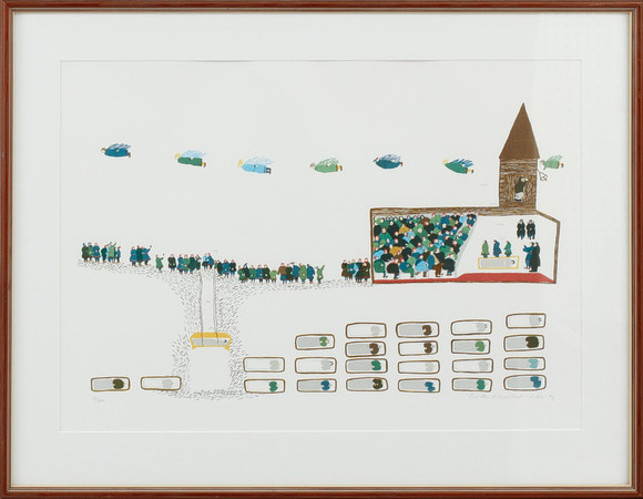 BRITTA MARAKATT-LABBA. "The journey". Color lithograph, signed -92 and ...