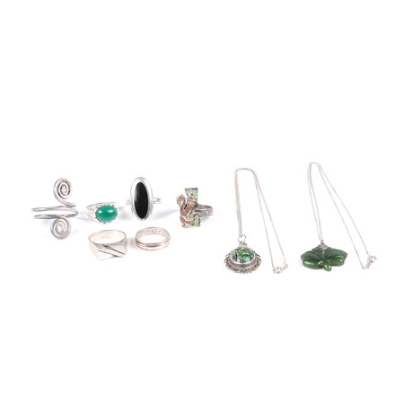 RINGAR & HÄNGE, 7 delar, Silver. Smycken & Ädelstenar - Smycken - Auctionet