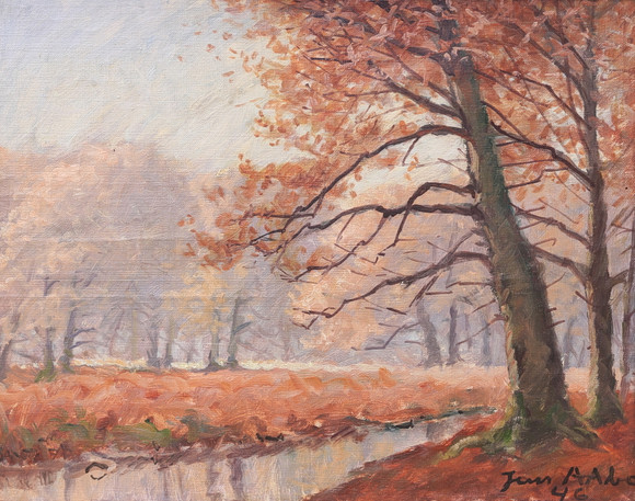 JENS AABO. Olja på duk, signerad. Konst - Måleri - Auctionet