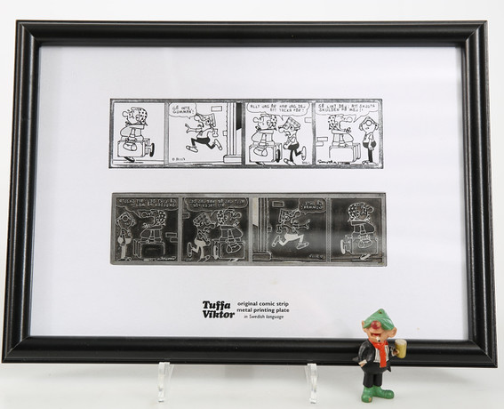 PRINTING PLATE AND PLASTIC FIGURE, Tough Viktor, Original Comic Strip ...
