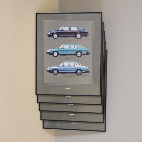 AFFISCHER 5 st, SAAB, 1900-tal. Konst - Övrigt - Auctionet