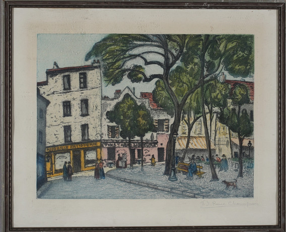 JOSEPH VICTOR ROUX CHAMPION. Square motif, France, aquatint / color ...