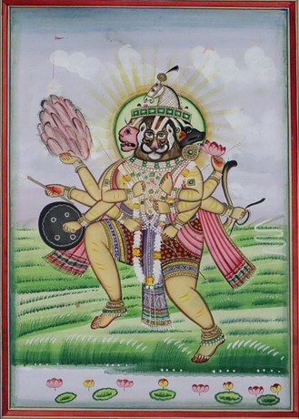 INDIAN PAINTINGS - Hanuman as a ten-armed deity, late 19th century ...