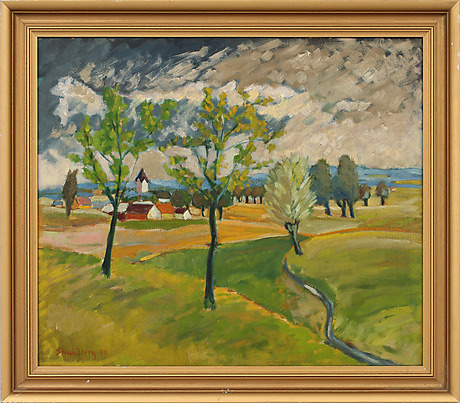 UNKNOWN ARTIST, oil on Board, sign Strandberg 44. Art - Paintings ...