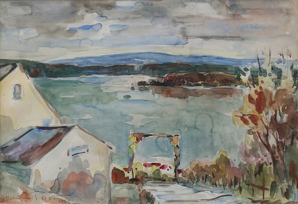 HENRI PICCOT. Watercolor "landscape motif, signed and dated 1959. Art ...